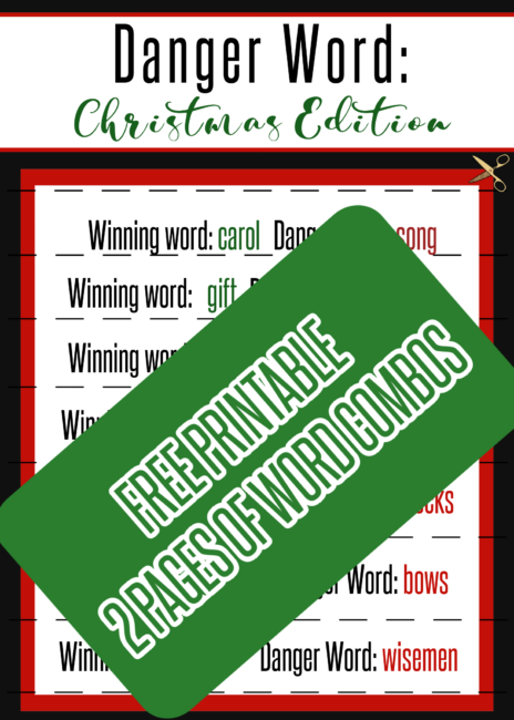 Danger Word: Christmas Edition - Free Printable Game